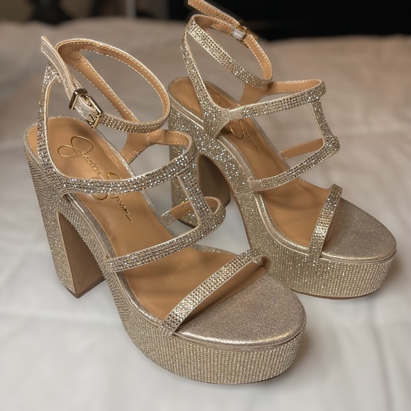 Jessica Simpson | Shoes | Jessica Simpson Rhinestone Platform Sandals ...